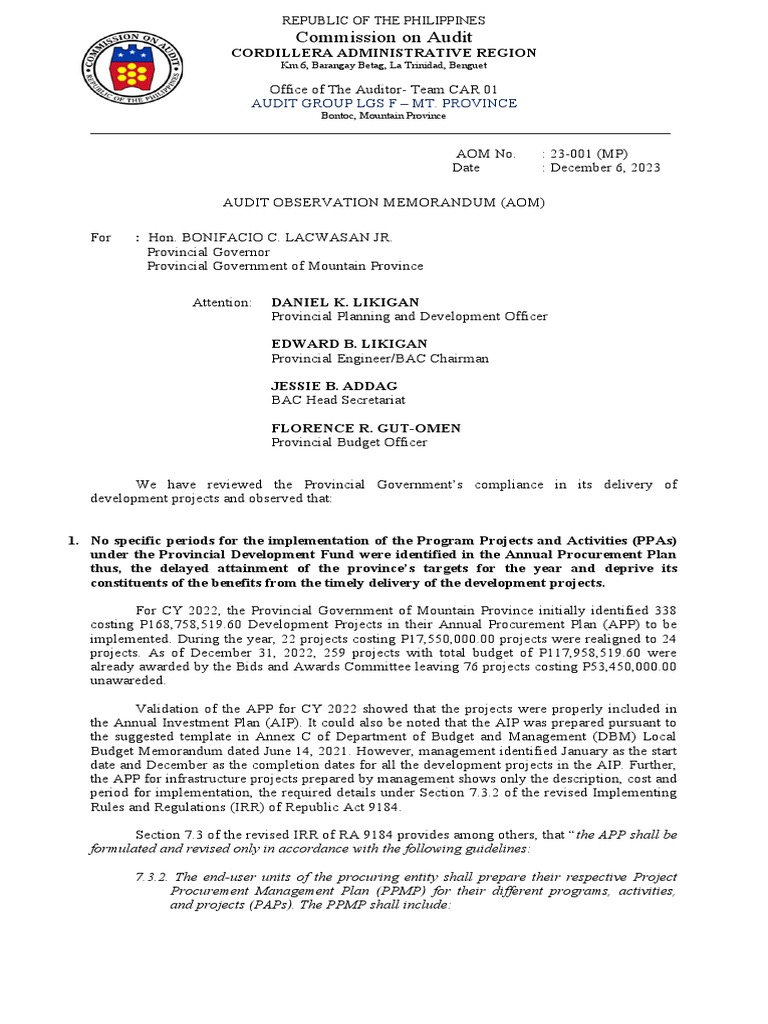 Draft AOM On 20% Development | PDF | Procurement | Business