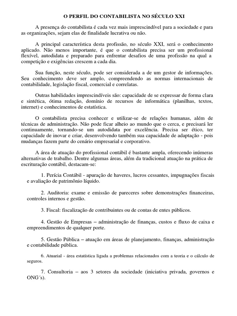 O Perfil Do Contabilista No Se | Download grátis PDF | Contabilidade ...