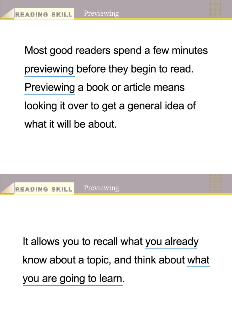 Reading Skill Lev1 U1 Preview p2 | PDF