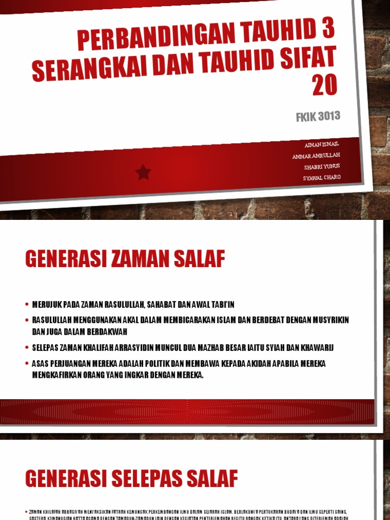 Perbandingan tauhid 3 serangkai dan tauhid sifat 20 | PDF