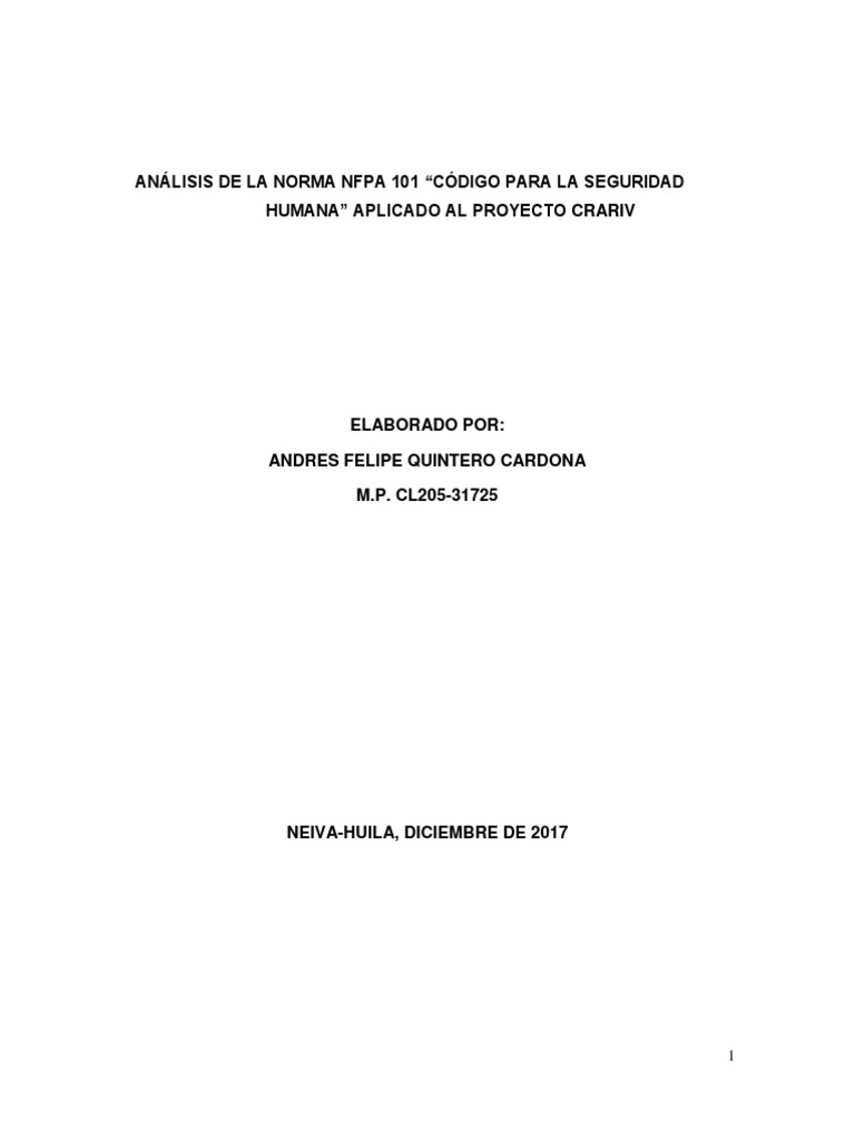 ANÁLISIS DE LA NORMA NFPA 101- CRARIV FINAL- | PDF | Combustión | Química
