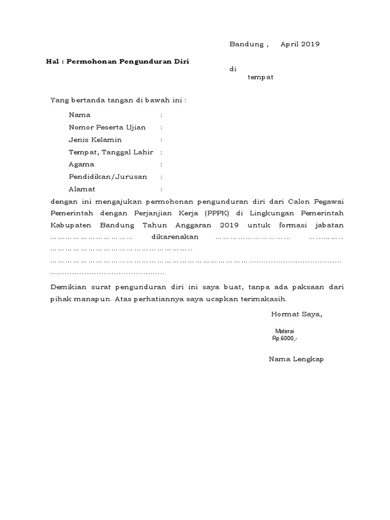 format-surat-pengunduran-diri | PDF