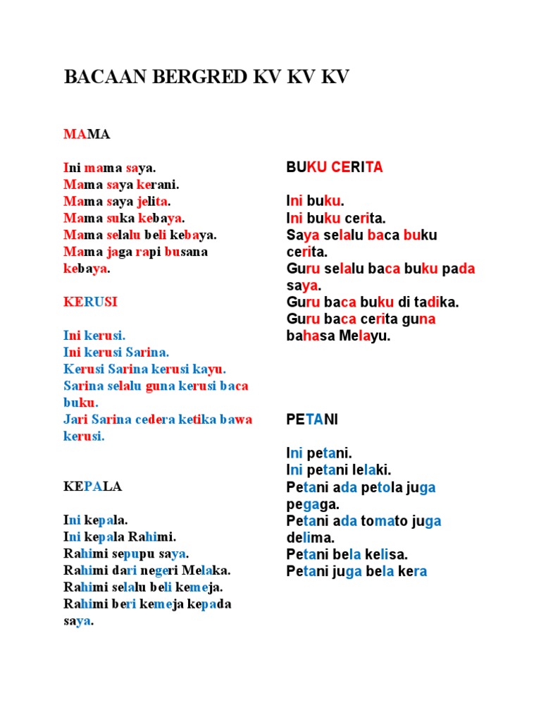 Bacaan Bergred KV KV KV | PDF