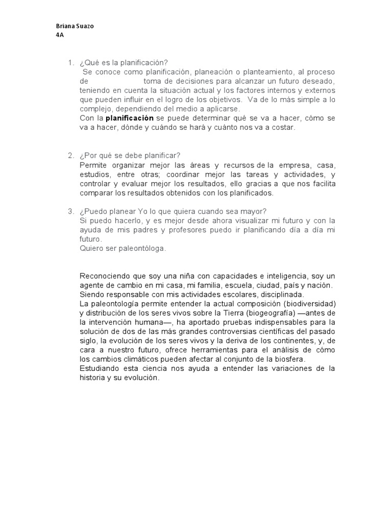 Que Es La Planificacion | PDF