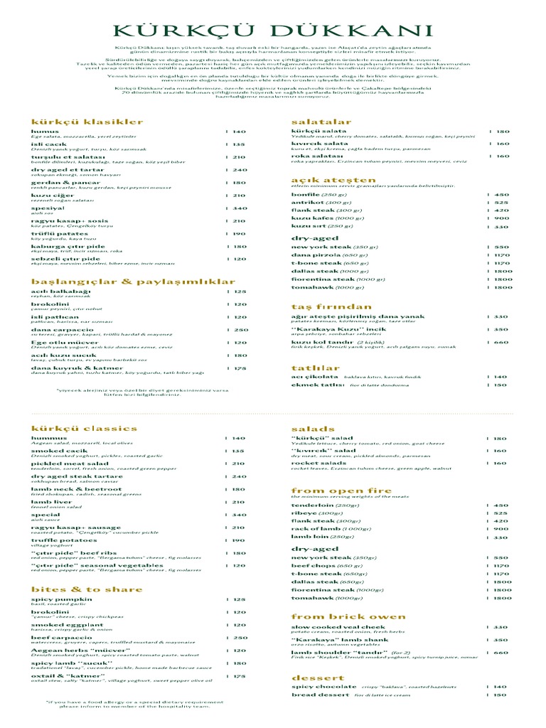 Kurkcu Menu PDF | PDF