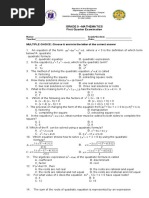 Grade 8 Q2 - Summative Assessment Weeks 1 & 2 | PDF | Mathematical ...