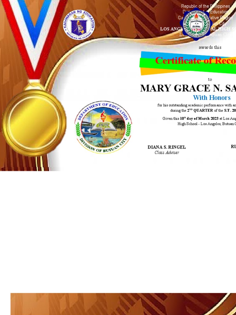 Top Achievers Certificate of Recognition | PDF