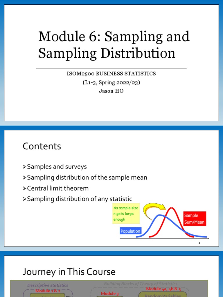 Module 06 Sampling | PDF | Statistics | Sampling (Statistics)