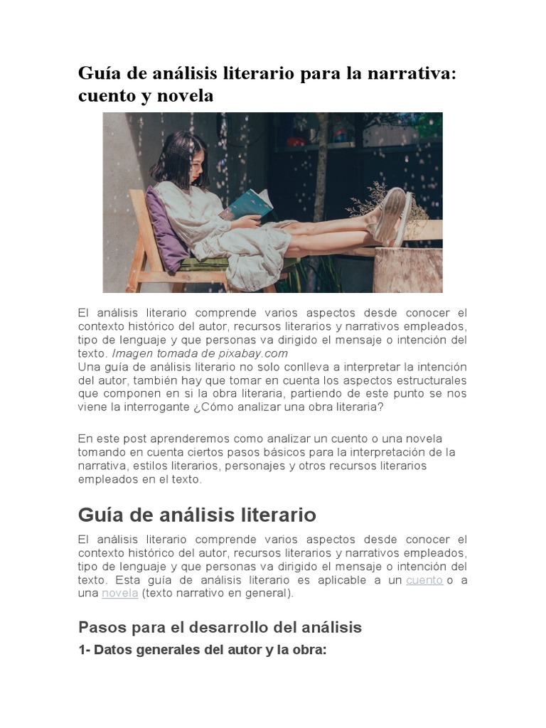 Guía de análisis literario: cuento y novela | PDF | Narrativa | Narración