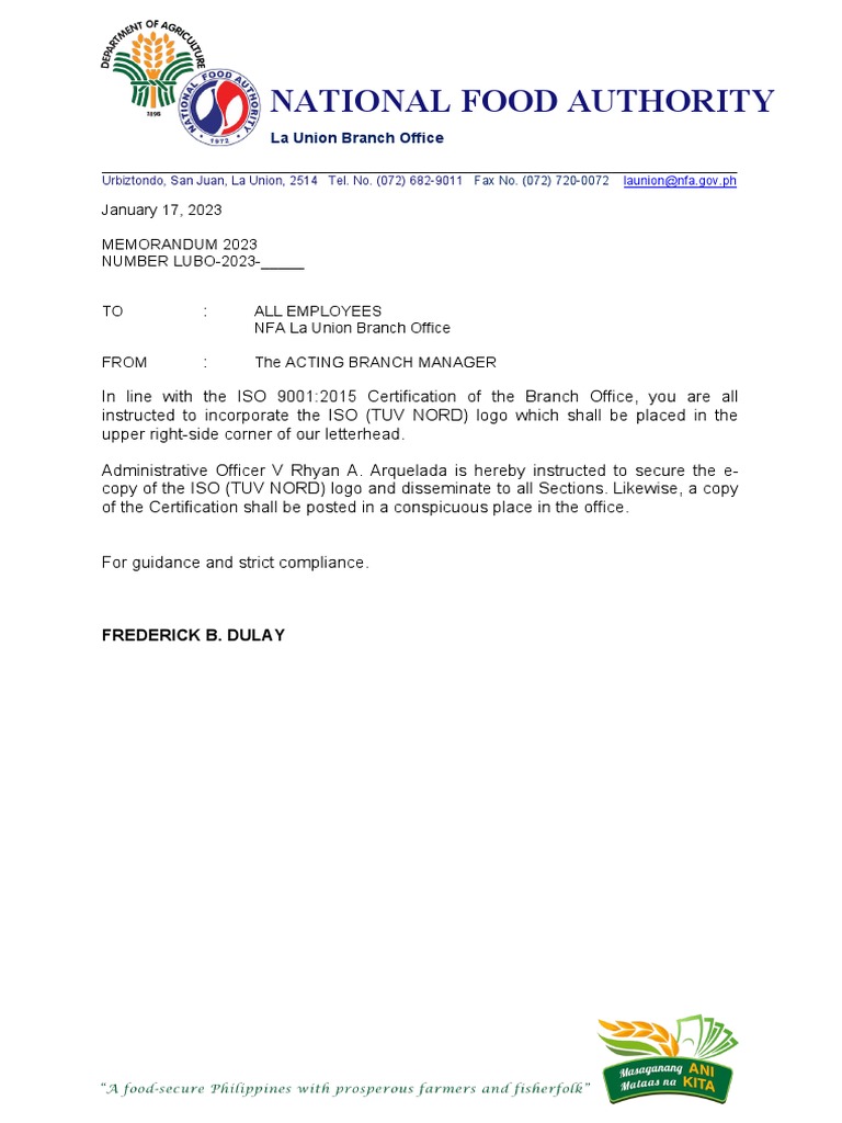 ISO Logo Implementation Memo | PDF