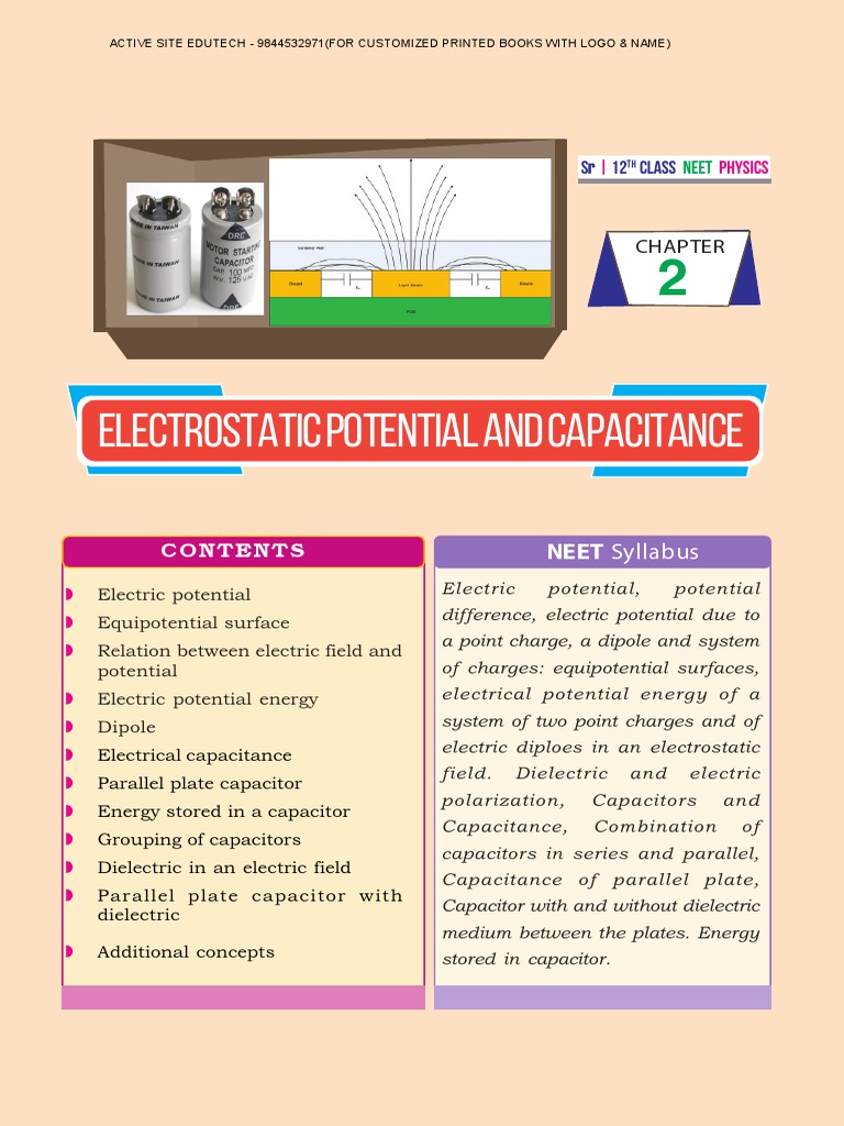 Electro Static Potential | PDF | Electronvolt | Capacitance