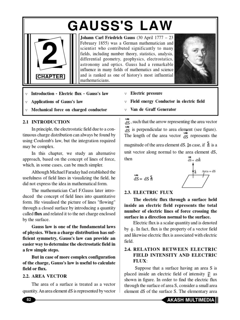 Gauss Law Pdf Flux Electric Field