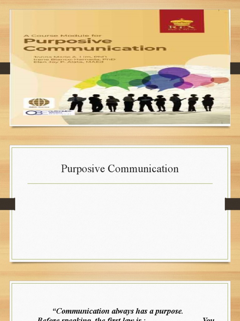 Purposive Communication | PDF | Communication | Persuasion