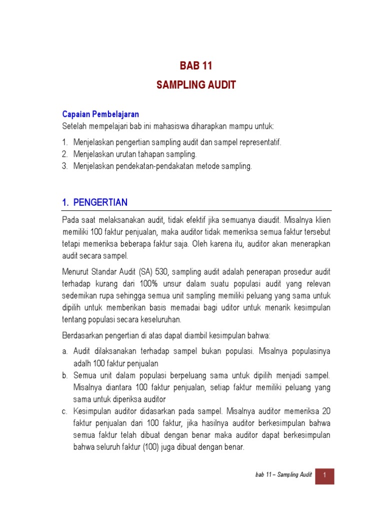 Bab 11 Sampling Audit Share | PDF