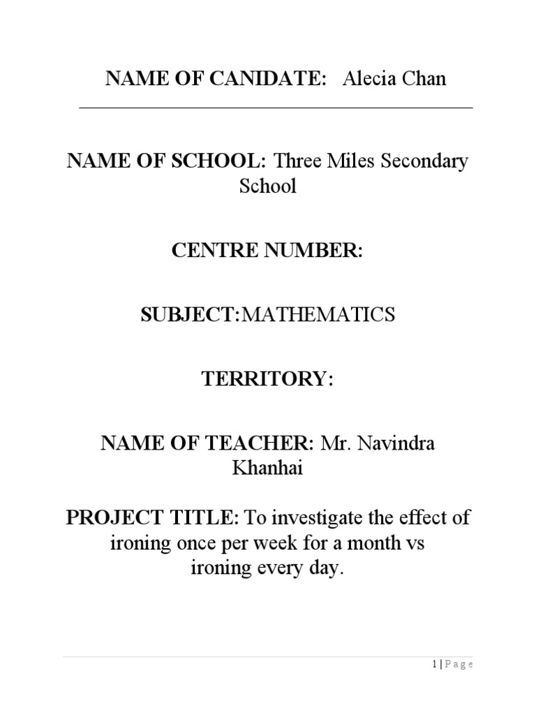 Maths Sba | PDF | Mathematics | Data