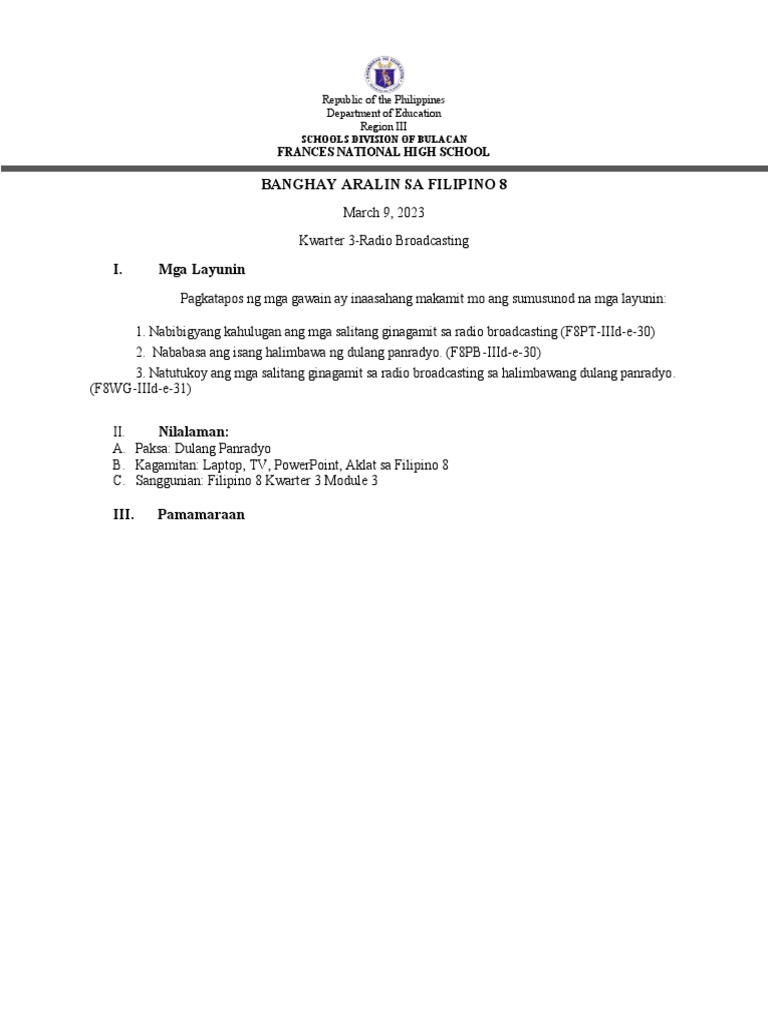 KONSEPTO NG PANANAW PANRADYO - Revised | PDF