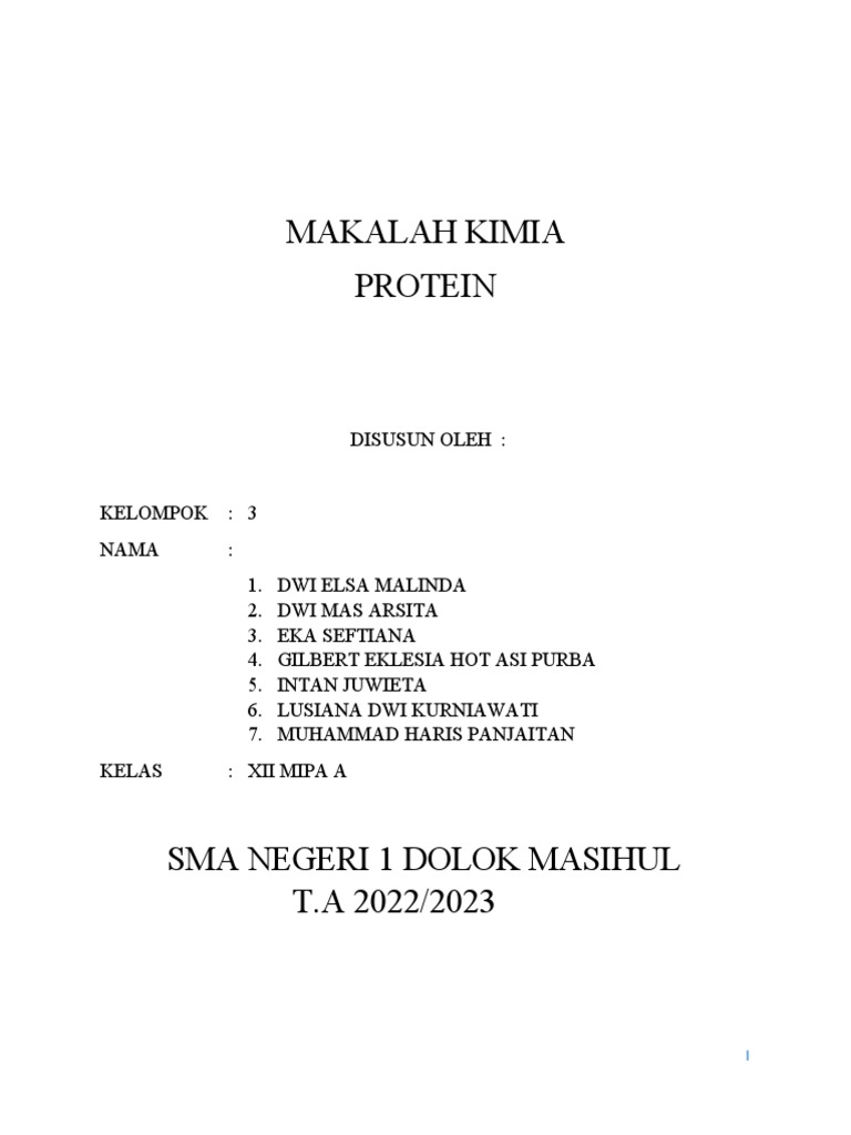 Makalah Kimia (Protein) | PDF