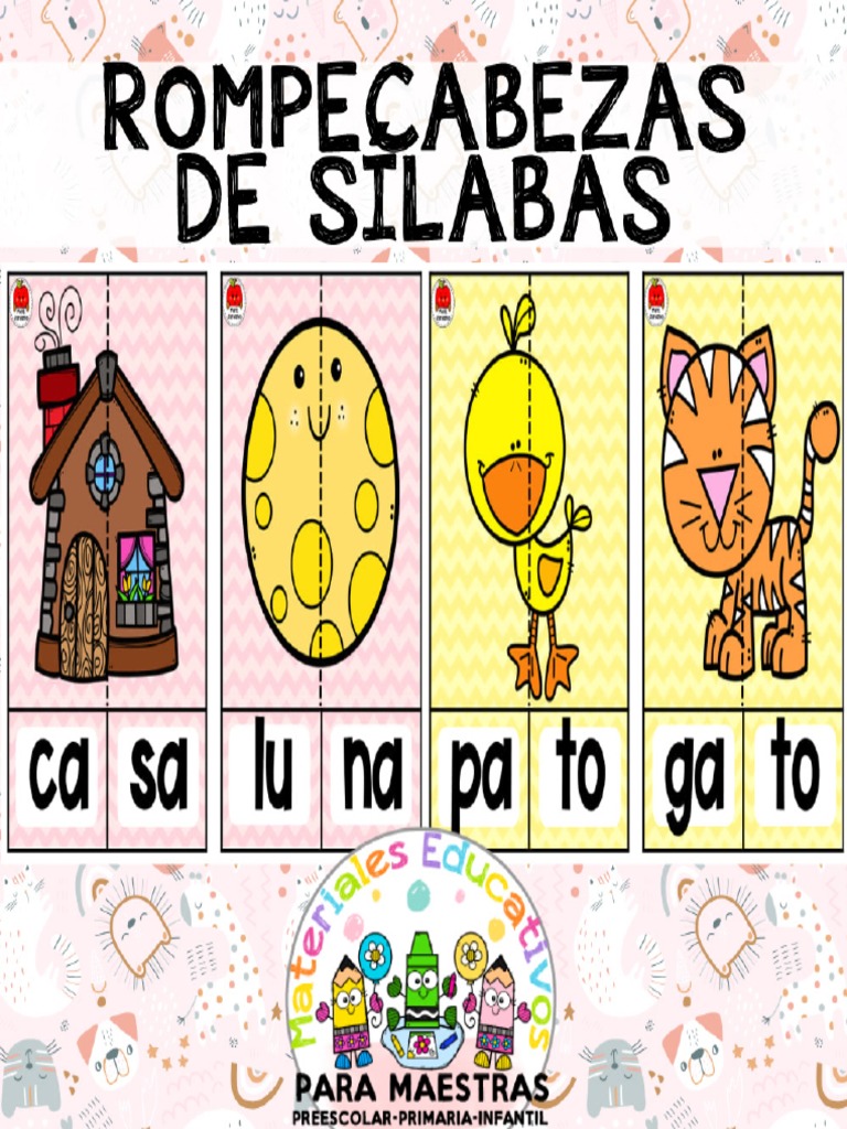 Rompecabezas Lectura de Sílabas Recopilado Por Materiales Educativos ...