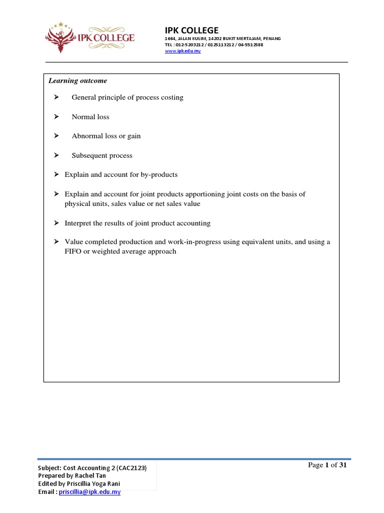 CA2 - Chapter 1 PDF | PDF | Inventory | Factors Of Production