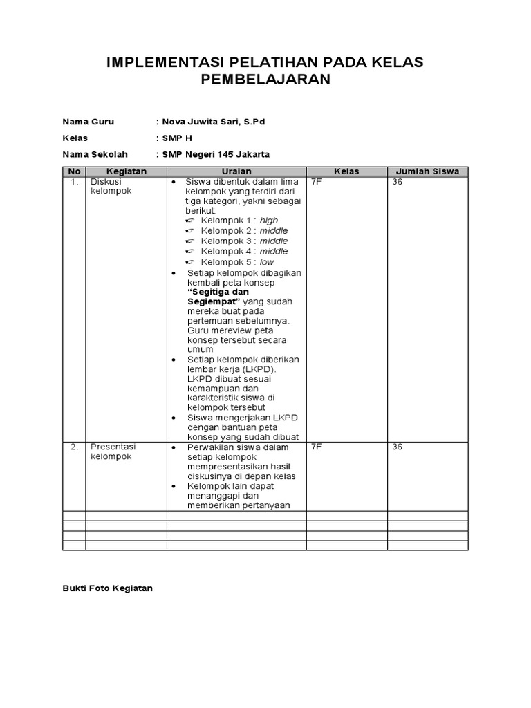 Template Implementasi | PDF