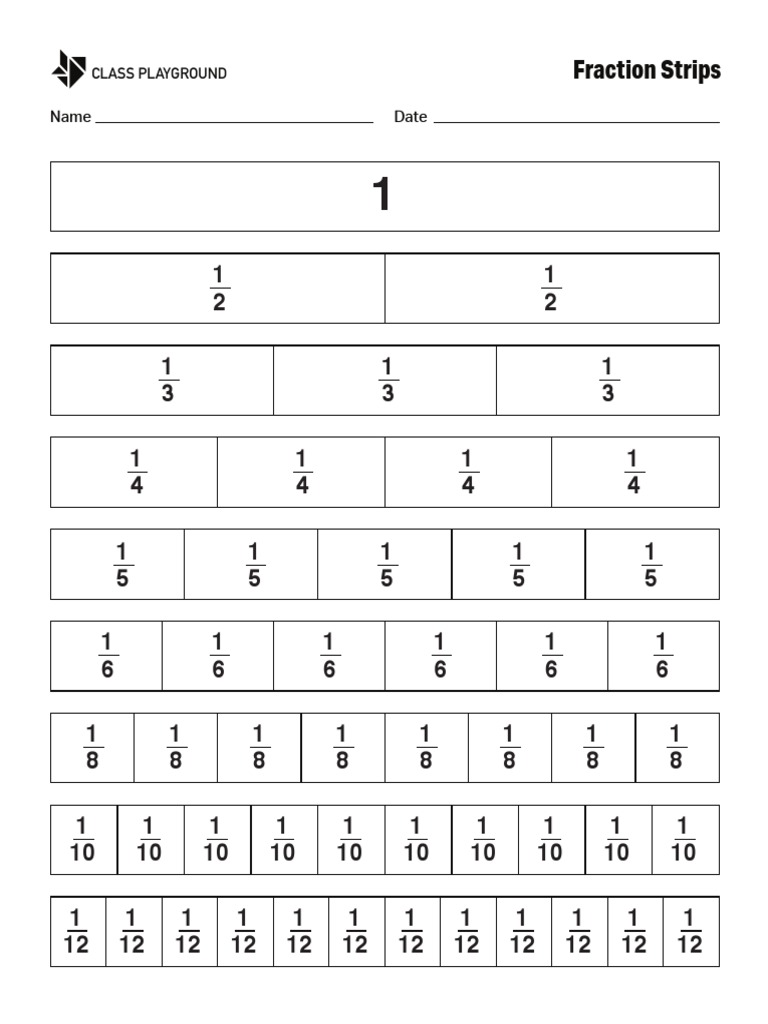 Fraction Strips for Students | PDF