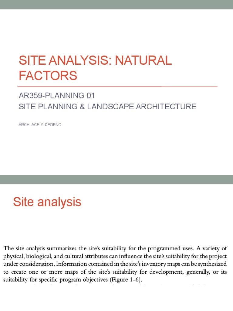 3-Site Analysis - Natural Factors Part 1 | PDF | Rock (Geology) | Soil