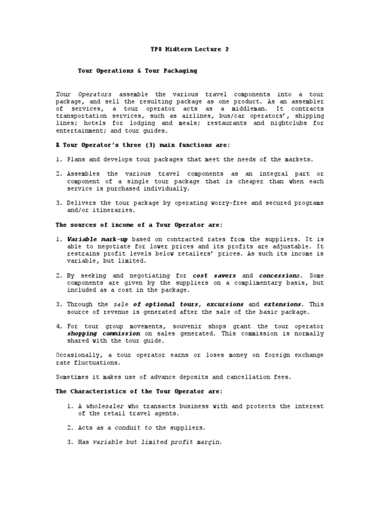 TP8 Midterm Lecture 1 - 2 - 3 | PDF | Tourism | Hotel TP8 Midterm Lecture 1 - 2 - 3 | PDF | Tourism | Hotel
