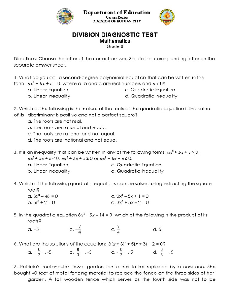 DAT-MATH-9 FINAL Edited | PDF | Trigonometric Functions | Elementary ...