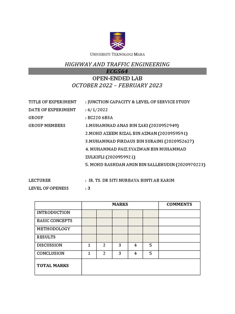 Analysis of Junction Capacity and Level of Service Using Manual and SIDRA Methods | PDF ...