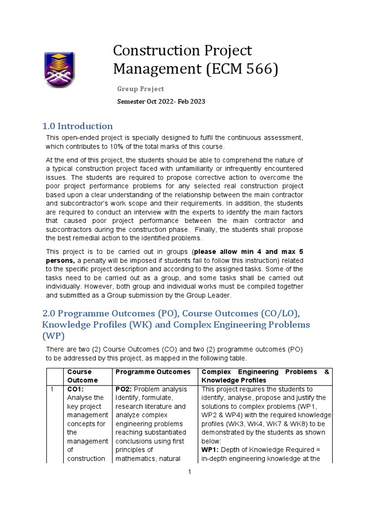 Group Project - ECM566 - Oct2022 - SitiRashidah - Draft1 | PDF | Engineering | Knowledge