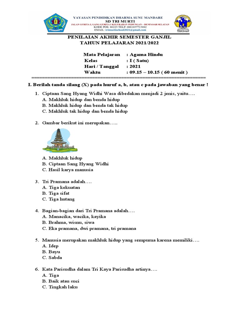 Soal PAS Agama | PDF