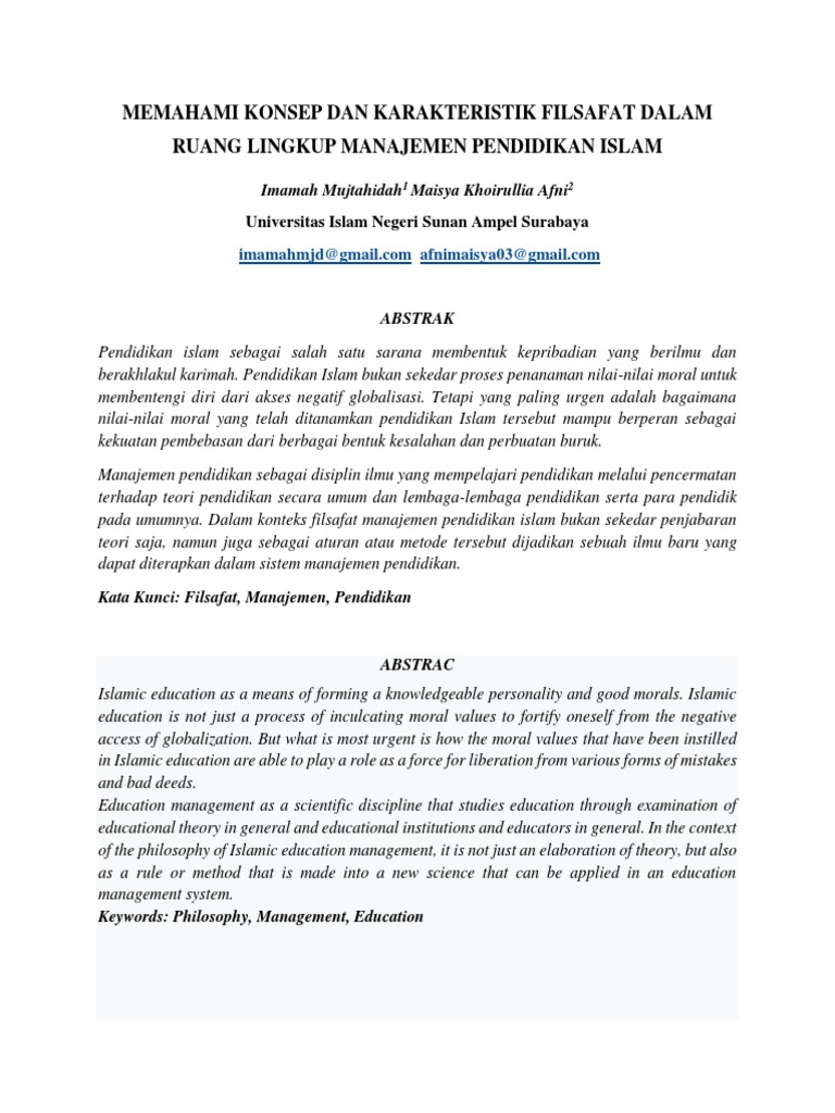 Filsafat Manajemen Pendidikan Islam | PDF | Pengembangan Diri | Sains & Matematika