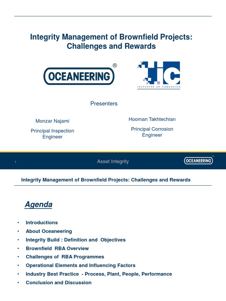 Integrity Management of Brownfield Projects PDF | PDF | Corrosion | Reliability Engineering