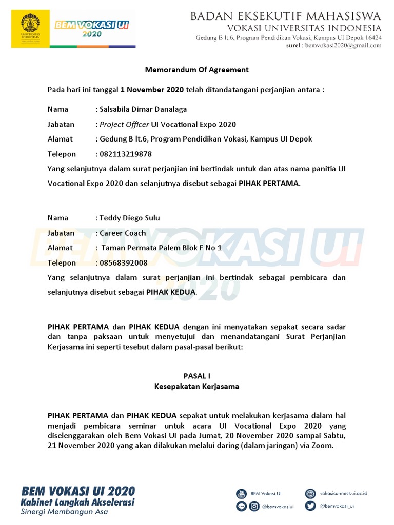 MOU Narasumber Revisi | PDF