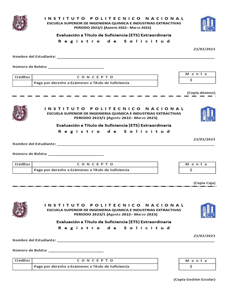Formato de Registro ETS | PDF