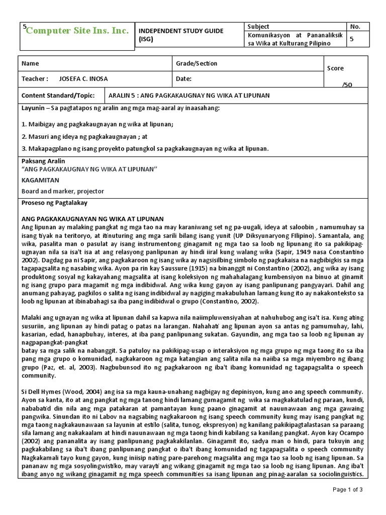 ISG 1 Fil 11 5 | PDF