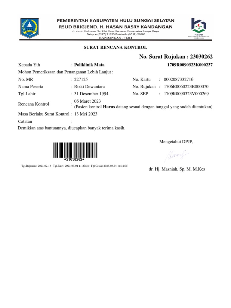 Surat Kontrol PDF | PDF