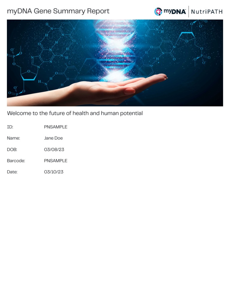 myDNA Comprehensive Health Report Sample Gene List March 2023 New SNPs ...