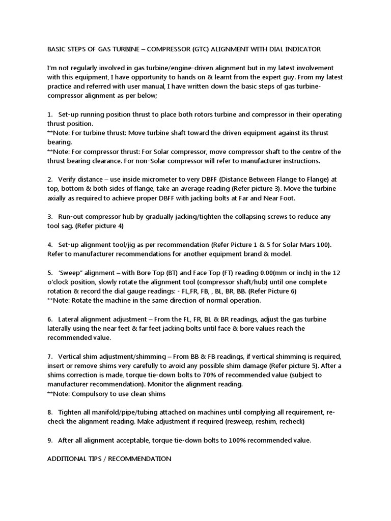 Gas Turbine Alignment Guide | PDF | Mechanical Engineering ...