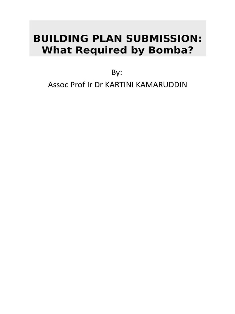 BP Submission What Required by Bomba | PDF