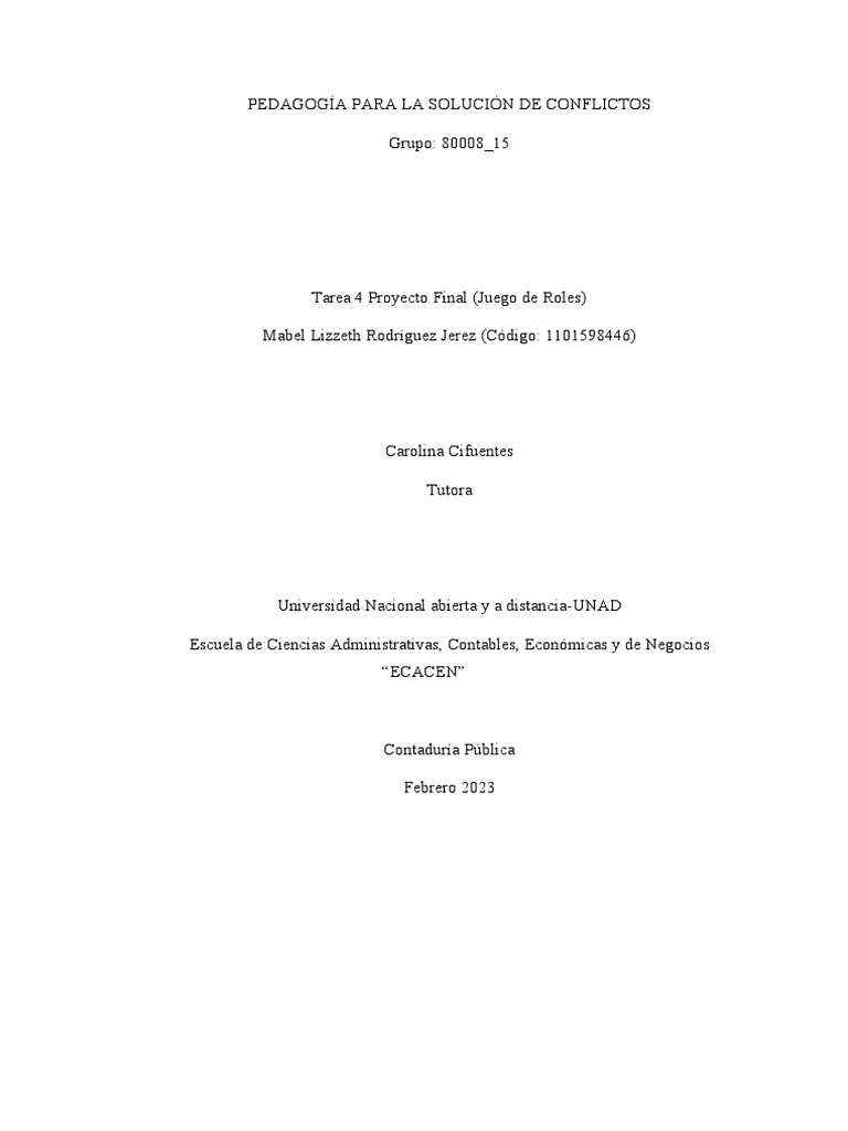 TAREA4 Juegoderoles | PDF