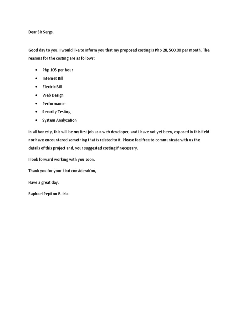 Compensation Letter | PDF