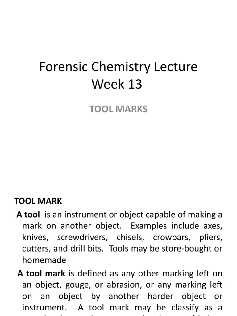 Forensic Tool Marks Analysis Guide | PDF | Tools | Knife