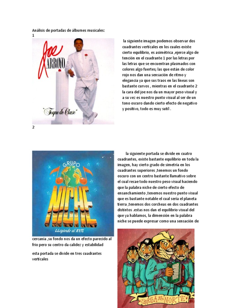 Análisis de Portadas de Álbumes Musicales | PDF