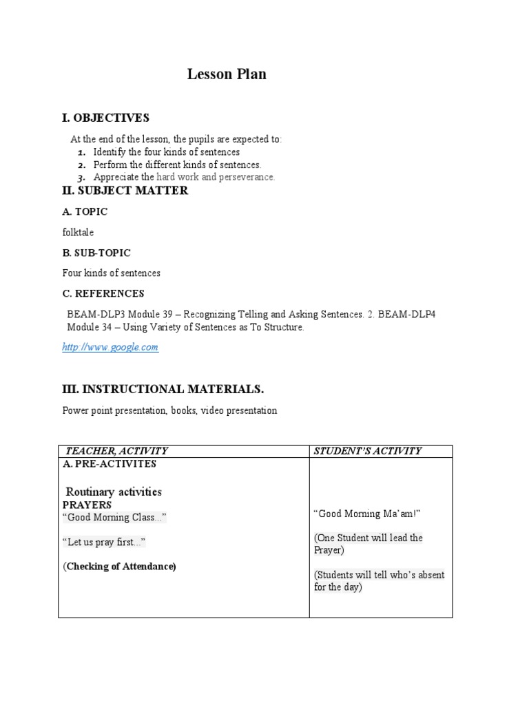 Demo Teaching English 2 LP | PDF | Question | Sentence (Linguistics)