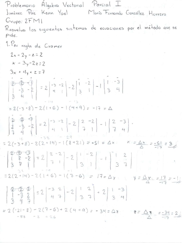 Problemario 1 Álgebra Vectorial | PDF