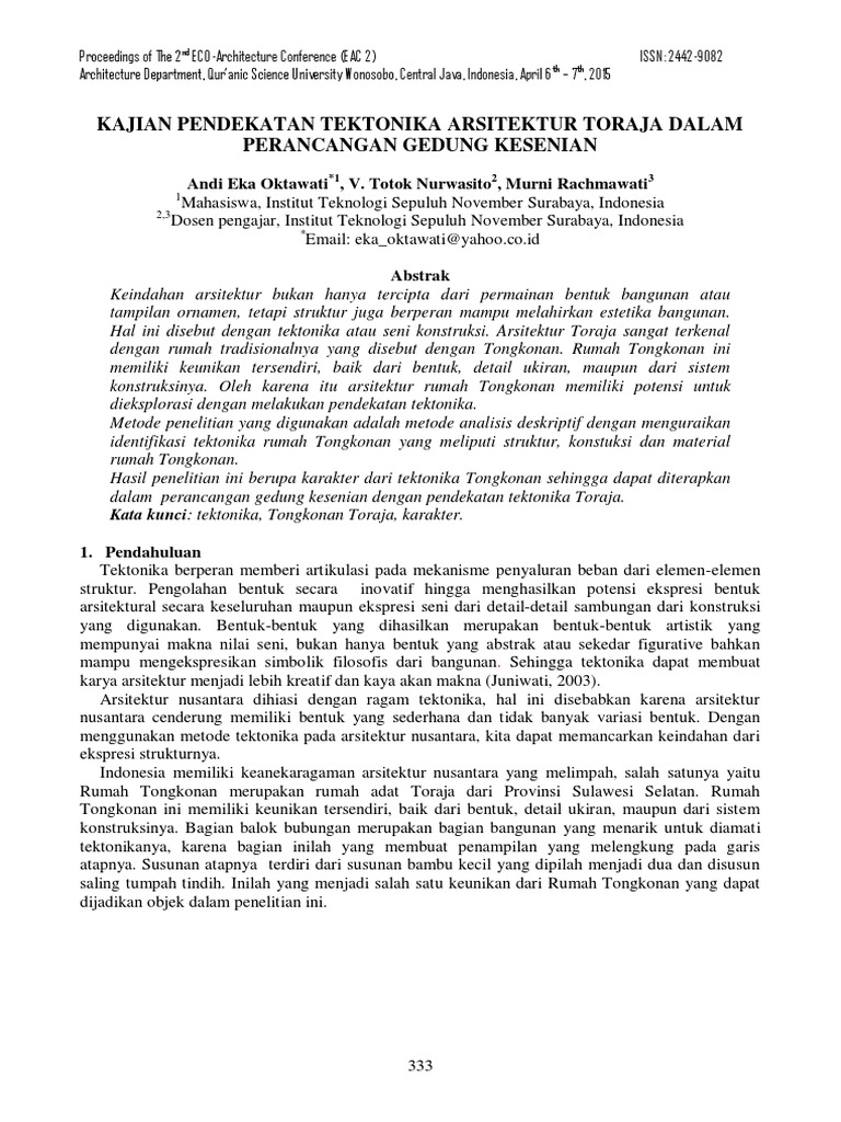 Adoc - Pub - Kajian Pendekatan Tektonika Arsitektur Toraja Dala | PDF | Seni