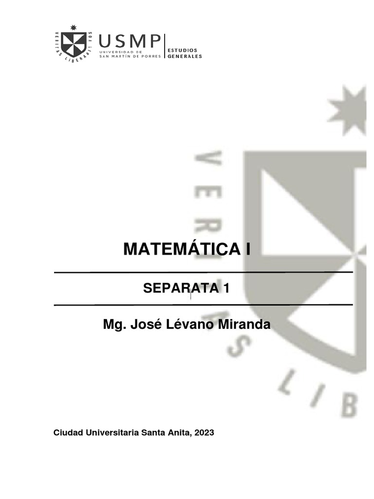 Matemática I - Separata 1 | PDF | Proposición | Lógica matemática