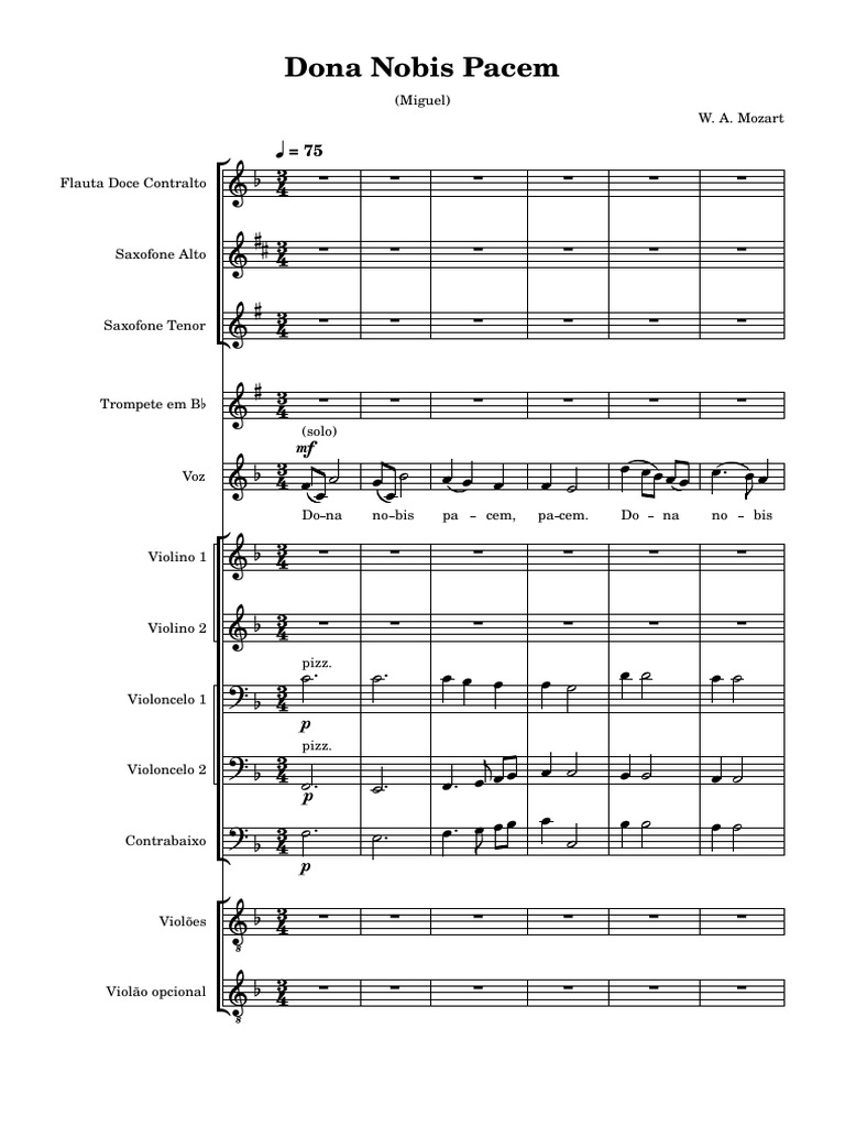 Dona Nobis Pacem-Partitura e Partes | PDF | Music Performance | Choral ...