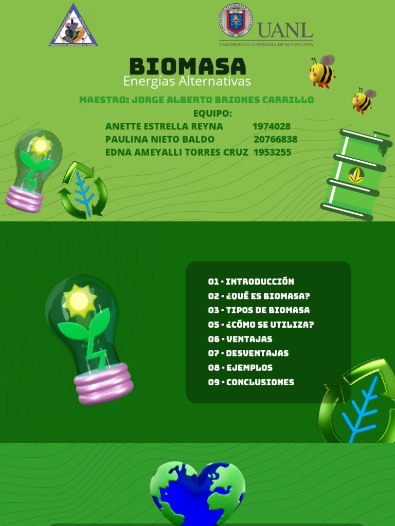 Biomasa Presentación | PDF | Biomasa | Energía renovable